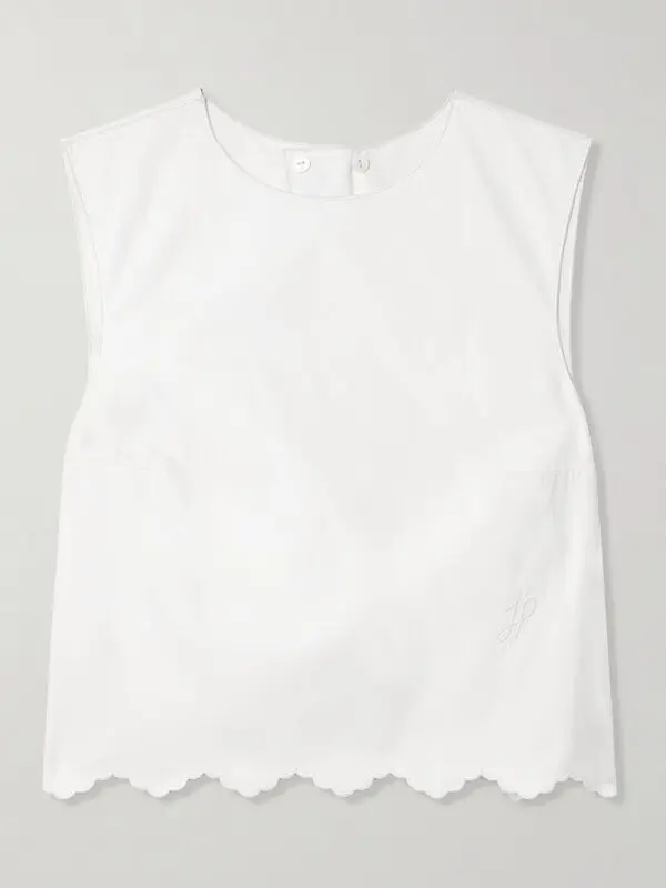 PATOU Cropped Cotton-poplin Top