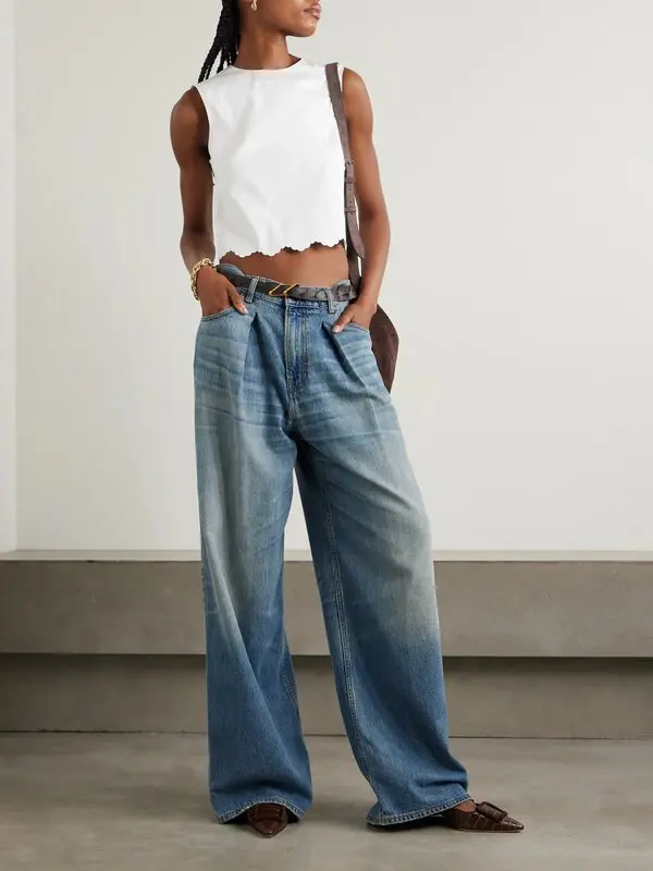 PATOU Cropped Cotton-poplin Top