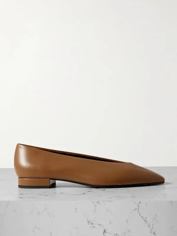 Loro Piana Rebecca Leather Point-toe Flats