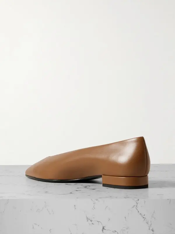 Loro Piana Rebecca Leather Point-toe Flats