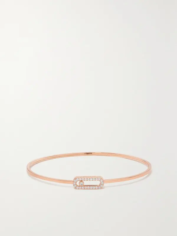 Messika Move Uno 18-karat Rose Diamond Bangle - Gold