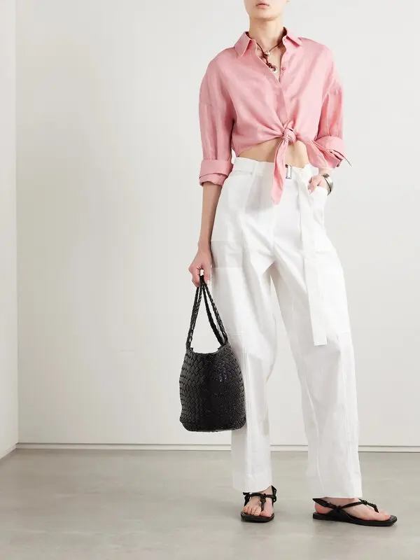 Staud Lisa Cropped Linen Top
