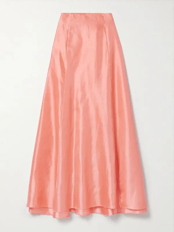 Staud Vincenzo Silk-dupioni Maxi Skirt