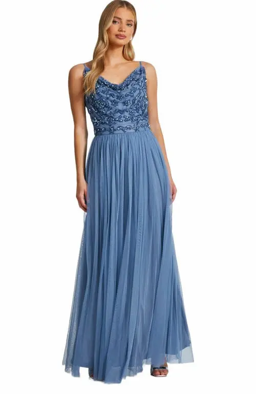 midi slit dress Pleated Spaghetti Strap Midi Dress with Front Slit