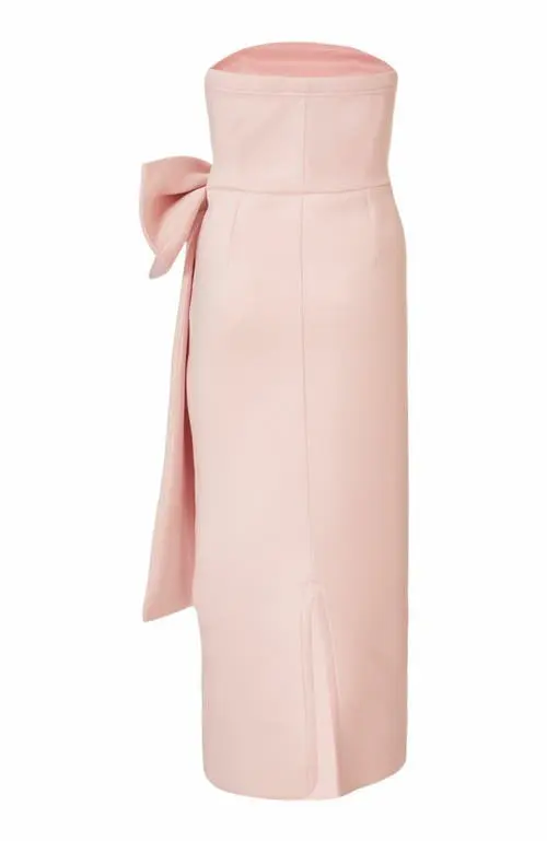 QUIZ Strapless Bow Detail Maxi Dress - Pale Pink