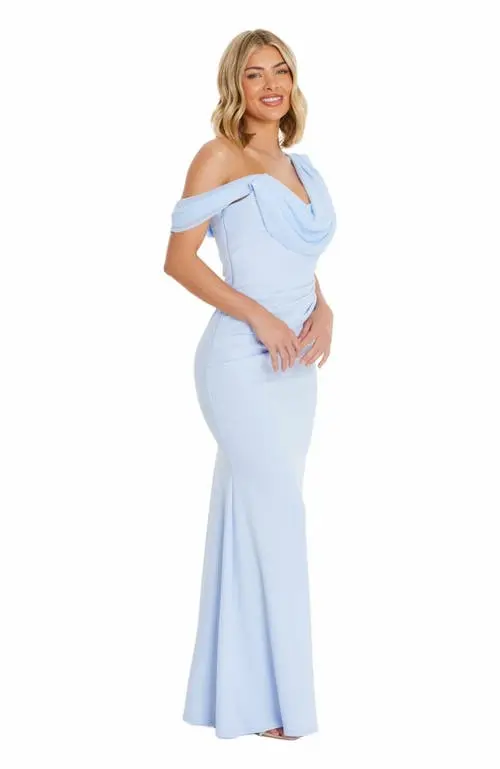 quiz maxi evening dresses Stolen Stores CAKE BOW MAXI DRESS IN DUSTY PINK main image 1
