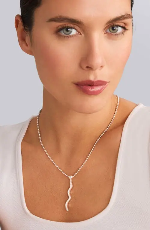 Lagos Caviar Spark Diamond Wave Pendant Necklace