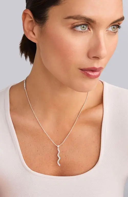 Lagos Caviar Spark Diamond Wave Pendant Necklace