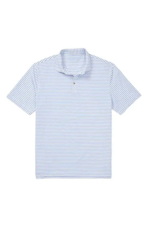 FAIR HARBOR Compass Print Polo - Light Blue Stripe