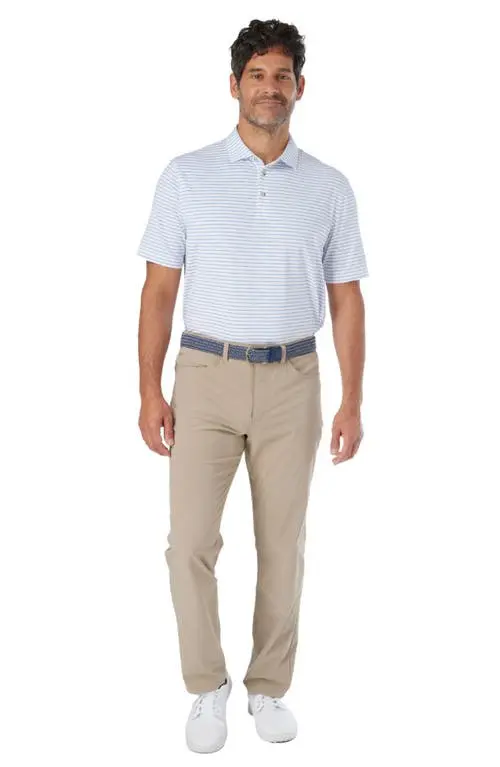 FAIR HARBOR Compass Print Polo - Light Blue Stripe