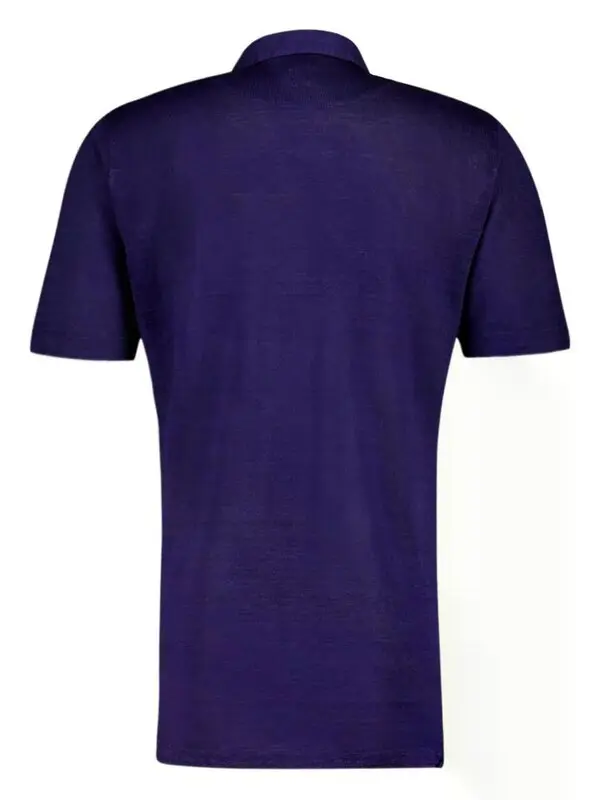 120% Lino Linen Polo Shirt - Blue