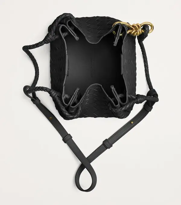 Bottega Veneta Small Leather Parachute Shoulder Bag - Black
