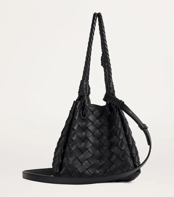 Bottega Veneta Small Leather Parachute Shoulder Bag - Black