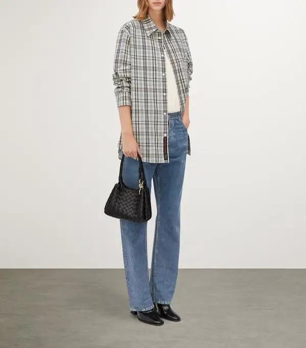 Bottega Veneta Small Leather Parachute Shoulder Bag - Black