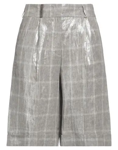 Peserico Linen Checked Bermuda Shorts - Lead