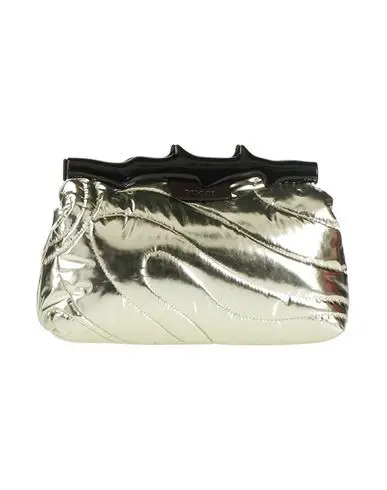 Emilio Pucci Textile Clutch With Leather Trims - Gold