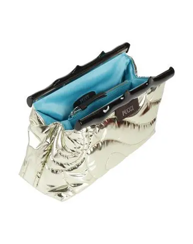 Emilio Pucci Textile Clutch With Leather Trims - Gold