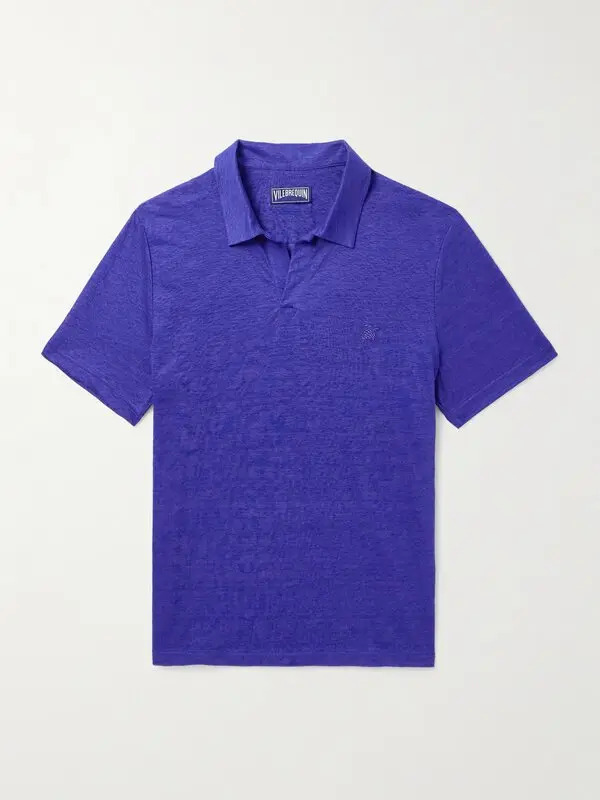 Vilebrequin Pyramid Linen-jersey Polo Shirt - Blue