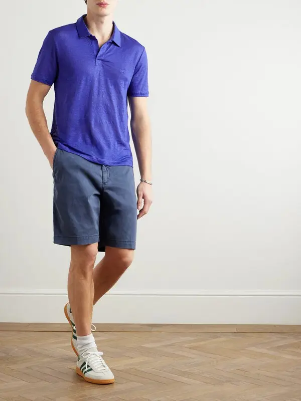 Vilebrequin Pyramid Linen-jersey Polo Shirt - Blue