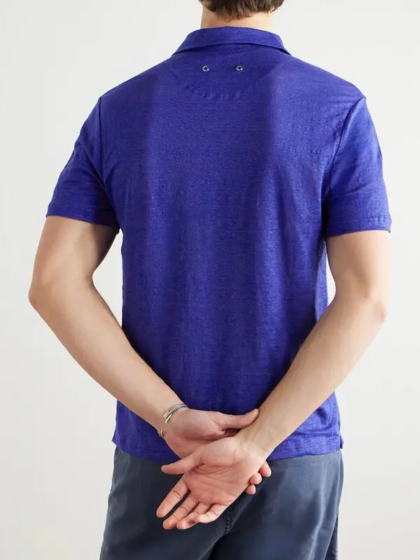 Vilebrequin Pyramid Linen-jersey Polo Shirt - Blue