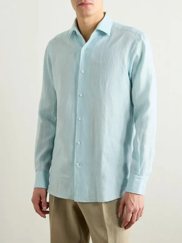 Zegna Oasi Linen Shirt - Blue