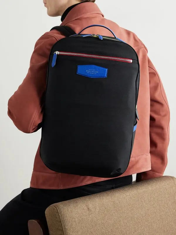 Smythson Norton Leather-trimmed Econyl® Backpack