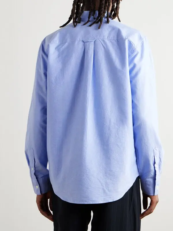 Nn07 Colby 5910 Button-down Collar Organic Cotton Oxford Shirt - Blue