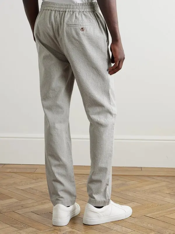 Mr P. Edwin Straight-leg Pinstriped Trousers