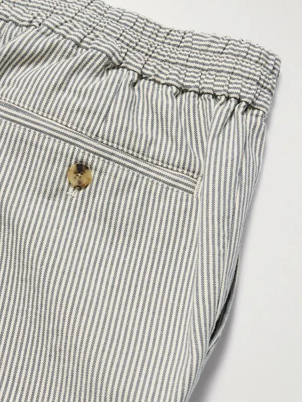 Mr P. Edwin Straight-leg Pinstriped Trousers