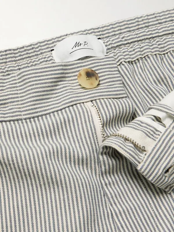 Mr P. Edwin Straight-leg Pinstriped Trousers