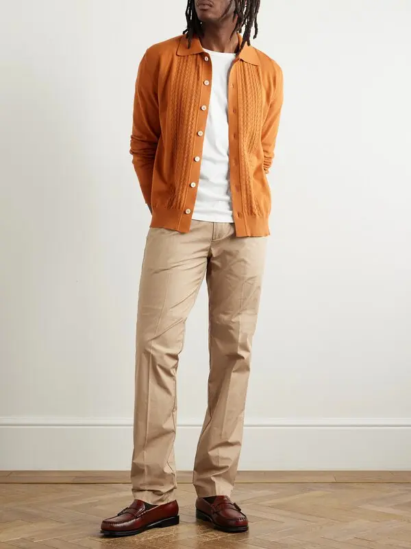 Massimo Alba Slim-fit Straight-leg Pleated Trousers - Brown