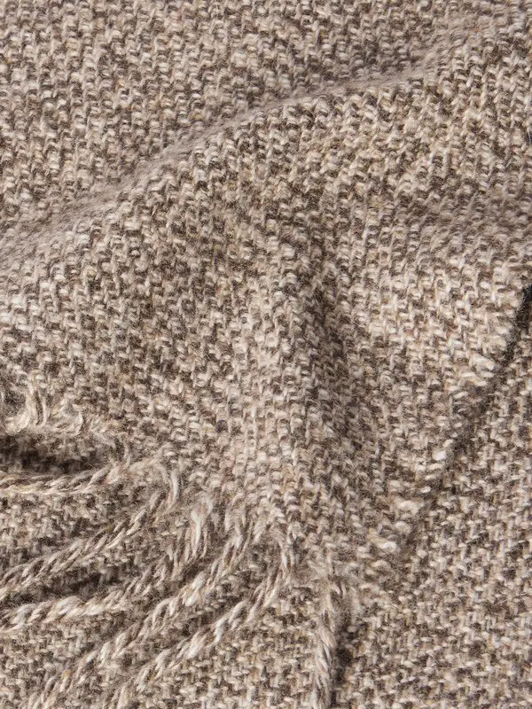 Loro Piana Fringed Cashmere-tweed Scarf