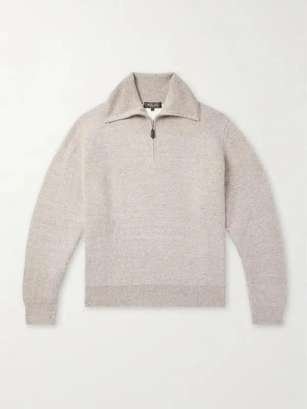 Loro Piana Linen And Cashmere-blend Zip-up Sweater
