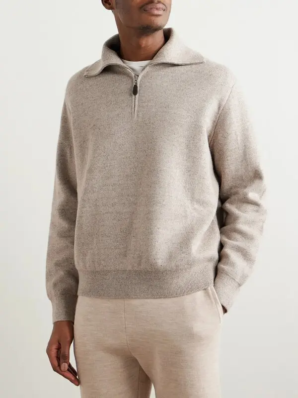 Loro Piana Linen And Cashmere-blend Zip-up Sweater