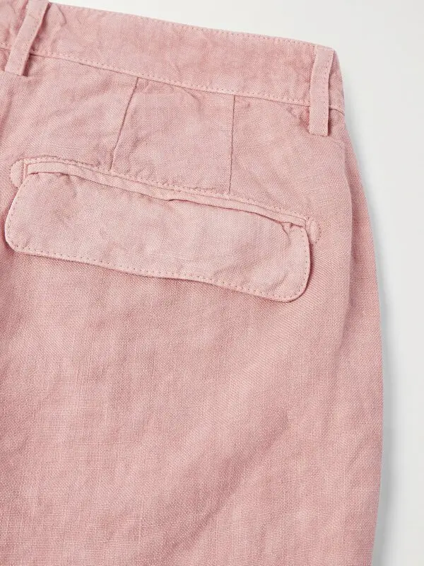 Massimo Alba Alaccia Straight-leg Pleated Linen Shorts
