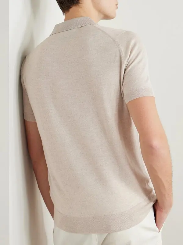 John Smedley Payton Slim-fit Wool Polo Shirt - Neutrals