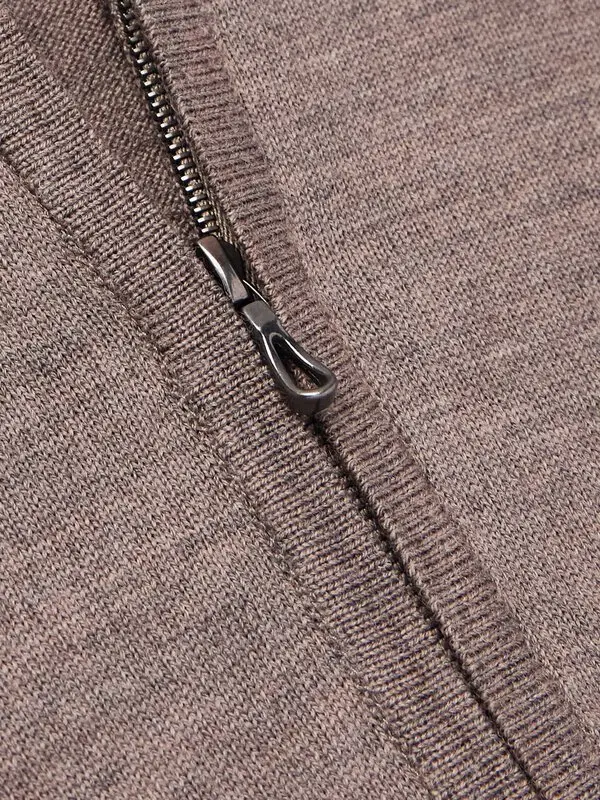 John Smedley Tapton Slim-fit Merino Wool Half-zip Sweater - Neutrals