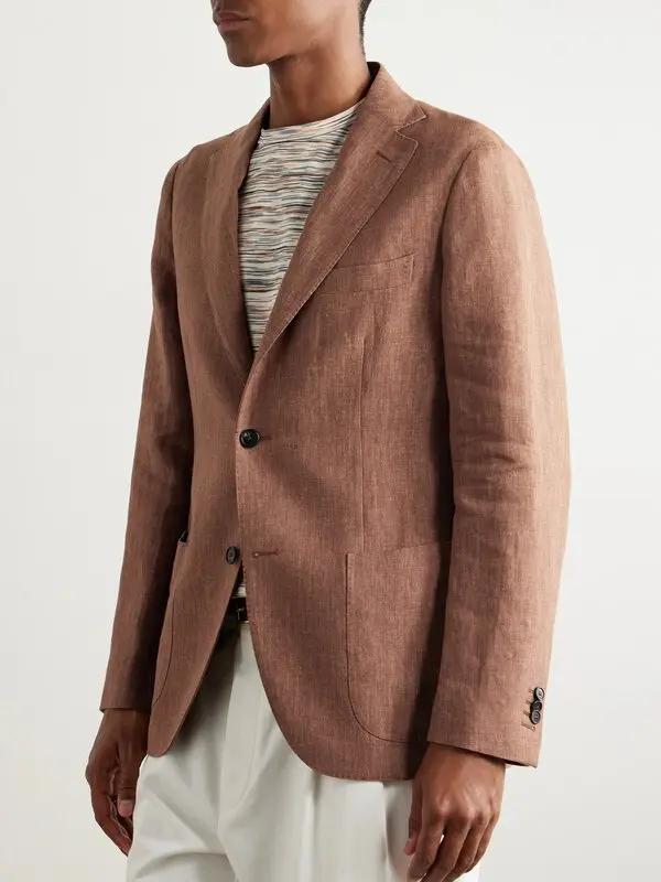 SLOWEAR Venezia 1951 Slim-fit Garment-dyed Linen Suit Jacket