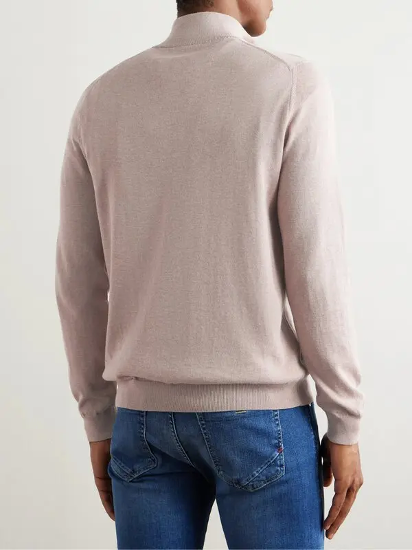 SLOWEAR Zanone Slim-fit Cotton Zip-up Sweater
