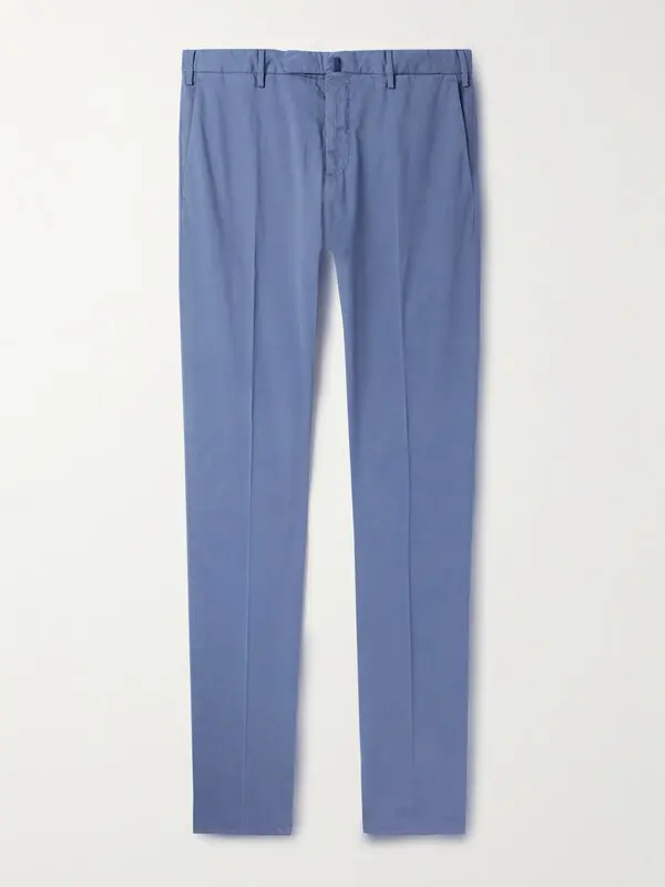 SLOWEAR Incotex Venezia 1951 Slim-fit Stretch-cotton Twill Trousers - Blue