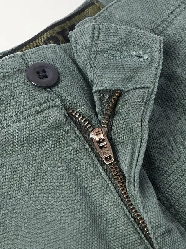 SLOWEAR Straight-leg Textured Cotton-blend Cargo Shorts