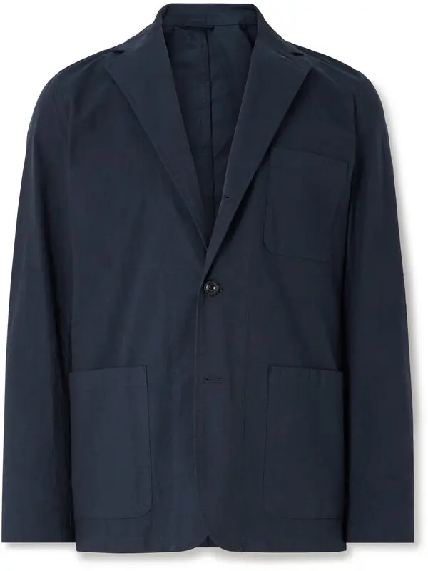 Hartford Jonny Unstructured Stretch-cotton Suit Jacket - Blue