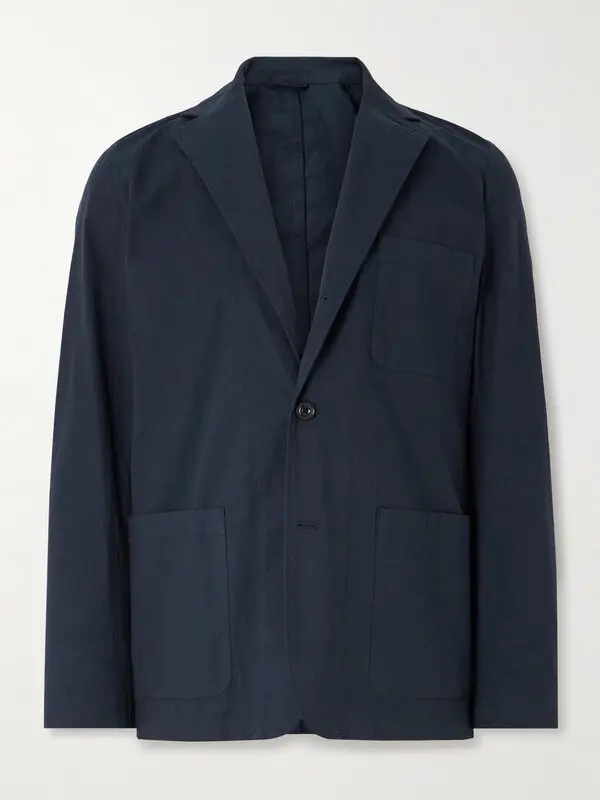 Hartford Jonny Unstructured Stretch-cotton Suit Jacket - Blue