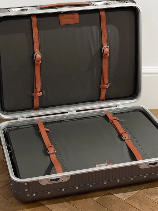 FPM MILANO Bank Spinner 68cm Leather-trimmed Aluminium Suitcase