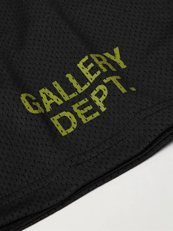 GALLERY DEPT. Venice Court Wide-leg Logo-print Webbing-trimmed Mesh Shorts - Black