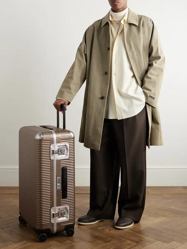 FPM MILANO Bank Light 76cm Leather-trimmed Makrolon® Polycarbonate Spinner Suitcase - Neutrals