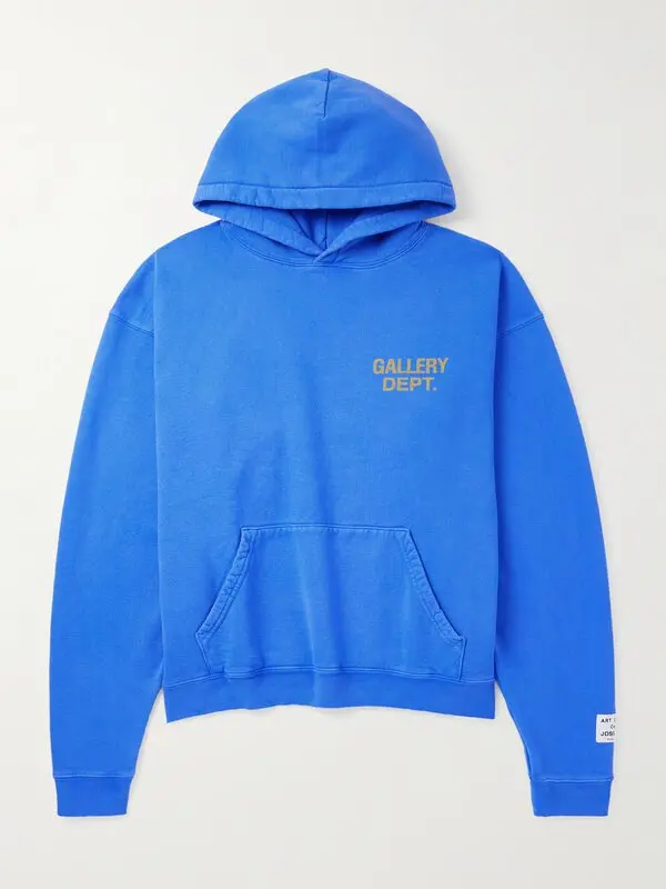 GALLERY DEPT. 90's Oversized Logo-print Hoodie - Blue