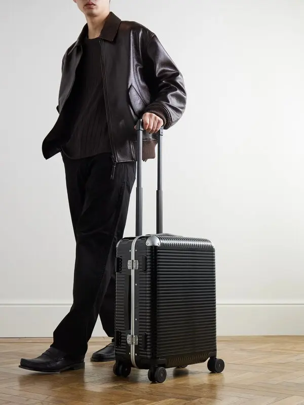 FPM MILANO Bank Light 55cm Leather-trimmed Polycarbonate Spinner Suitcase