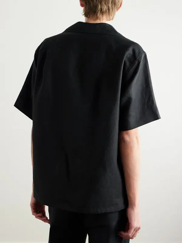 Dolce & Gabbana Camp-collar Linen Half-placket Shirt