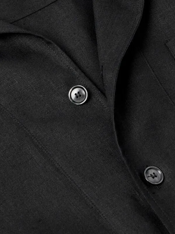 Dolce & Gabbana Camp-collar Linen Half-placket Shirt